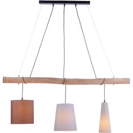 JUST LIGHT Pendelleuchte &raquo;DAMIAN&laquo; E27 1 Stk. H&auml;ngeleuchte, H&auml;ngelampe braun 3, H: 120cm, 1 Stk.