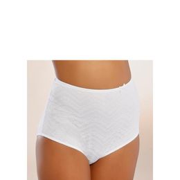 Lascana Damen Lascana High-Waist-Slip aus modischem Netzmaterial wei&szlig; 36/38
