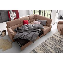 Sit & More sit&more Ecksofa &raquo;Pisa L-Form&laquo; mit Federkern, wahlweise mit Schlaffunktion braun NaturLEDER (echtes Rindsleder), Korpus in Kunstleder SOFTLUX ;Luxus-