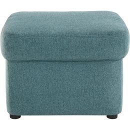 DOMO collection Polsterhocker &raquo;SARAFINA 61x61 cm, hochwertig und komfortabel&laquo; blau Microfaser PRIMABELLE (100% Polyester) / Struktur (90% Polyester; 
