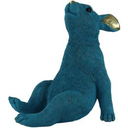 AM Design Dekofigur &raquo;Hase "Sternengucker"&laquo; handgefertigte Osterdekoration blau Polyresin B/H/T: 29,5cm x 26,3cm