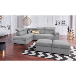 exxpo - sofa fashion Ecksofa &raquo;Salerno, klassisch modernes Funktionssofa, hoher Sitzkomfort, L-Form&laquo; inkl. Kopf- und Armteilverstellung, wahlweise mit 