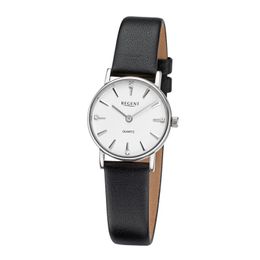 Regent Uhren Regent Damen Quarzuhr Armbanduhr, Damenuhr, Lederarmband, analog, Glassteine Einheitsgr&ouml;&szlig;e