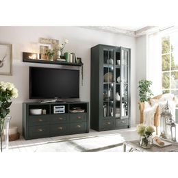 Home Affaire Wohnwand &raquo;Ascot&laquo; gr&uuml;n Holzwerkstoff, MDF B/H/T: 240cmcm x 198cmcm x 43cmcm