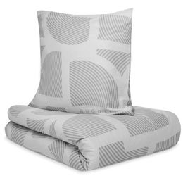 Bugatti Bettw&auml;sche &raquo;Satinbettw&auml;sche Bugatti&laquo; 2 Stk. mit abstraktem Muster grau Mako-Satin, Obermaterial: 76% Baumwolle, 24% Polyester B/L: 140cm x 