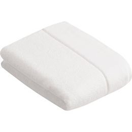 Vossen Badetuch &raquo;Pure&laquo; Baumwolle & VEGAN, mit eleganter Veloursbord&uuml;re wei&szlig; Frottier, Obermaterial: 100% Baumwolle B/L: 67cmx140cm, 1 Stk., Frottier