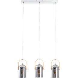 N&auml;ve n&auml;ve Pendelleuchte &raquo;Vidrio&laquo; E27 1 Stk. E27 max. 40W, silber/verspiegelt/natur/chrom/rauchglas beige 3, &Oslash; 11,5cm H: 141cm, 1 Stk.