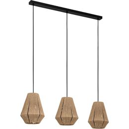 Eglo H&auml;ngeleuchte &raquo;ALDERNEY Pendellampe, Stahl und Textil, E27, Esszimmerlampe, Lampe&laquo; E27 1 Stk. H&auml;ngeleuchte, L90 x B20 x H110, schwarz, 3X40W exkl.