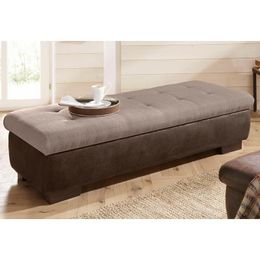 Home Affaire Hocker &raquo;BERGEN 161x60 cm, praktisch und komfortabel&laquo; mit Staufach braun MELROSE /Struktur (100% Polyester);MELROSE (100% Polyester);