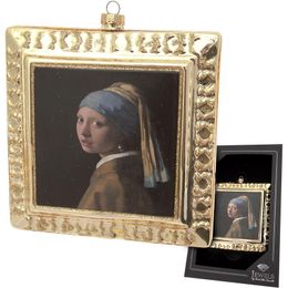 Christbaumschmuck &raquo;Das M&auml;dchen mit dem Perlenohrring&laquo; Christbaumschmuck aus Glas, mundgeblasen, handgefertigt, Figur gold Glas Einheitsgr&ouml;&szlig;e