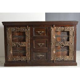 Sit Sideboard &raquo;ALMIRAH aus Altholz mit Schnitzereien&laquo; Handgefertigte Schnitzereien mit einzigartigem Unikat-Charakter braun Massivholz, Recyceltes 