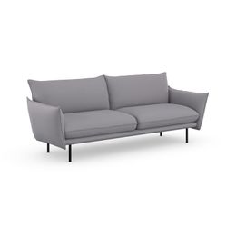 OTTO home 3-Sitzer &raquo;Stine&laquo; Besonderes Design durch Kissenoptik und Keder grau Struktur (100% Polyester);Struktur weich (85% Polyester/15% Nylon);