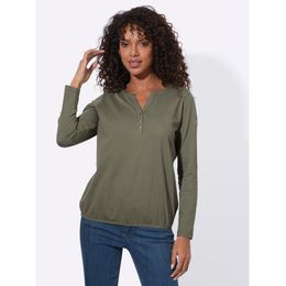 WITT WEIDEN Langarm-Shirt in khaki | Gr.: 46