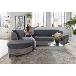 Trendmanufaktur Ecksofa &raquo;Rondo 3, zeitlos & bequem, Materialmix, L-Form, Breite 265cm&laquo; wahlweise mit Federkern f&uuml;r mehr Komfort, wahlweise mit 
