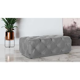 Home Affaire Polsterhocker &raquo;FOLLINA&laquo; Polsterhocker mit klassischer Chesterfield-Knopfheftung grau 100% Polyester B/H/T: 130cm x 39cm x 65cm, 
