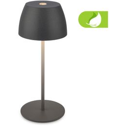Briloner Leuchten LED Au&szlig;en-Tischleuchte &raquo;Serina Mini&laquo; LED-Modul Extra-Warmwei&szlig; Akku Tischlampe, kabellos, IP44, Wohnzimmer, Schlafzimmer, Outdoor schwarz 1, &Oslash; 8cm H: 