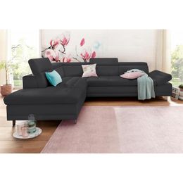 Sit & More sit&more Ecksofa &raquo;Limit L-Form&laquo; wahlweise mit Schlaffunktion und Bettkasten schwarz Kunstleder SOFTLUX ;Luxus-Microfaser ALTARA NUBUCK (100% Polyester
