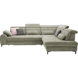 set one by Musterring Ecksofa Kaltschaumpolsterung, Flachgewebe, whlw. mit Funktionen, Sitzh&ouml;he 49 gr&uuml;n 100% Polyester B/H/T: 317cm x 86cm x 220cm, 