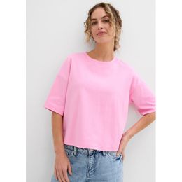 bonprix Damen bonprix T-Shirt Oversize-Style, mit Rundhalsausschnitt, aus Baumwolle pink 52/54 (XXL)