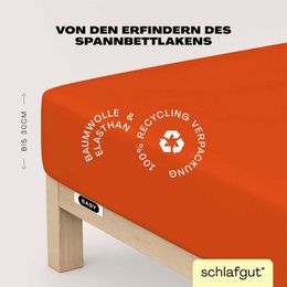 Schlafgut Spannbettlaken &raquo;EASY JERSEY ELASTHAN Bettlaken, 170 g/m&sup2;, 95% Baumwolle, 5% Elasthan&laquo; Spannbettlaken bis 30 cm H&ouml;he, b&uuml;gelfrei, pflegeleicht, 