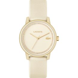 Lacoste Damen Quarzuhr &raquo;Lacoste.12.12 GO&laquo; Armbanduhr, Damenuhr, analog, Glaskristalle, Silikonarmband gold Einheitsgr&ouml;&szlig;e