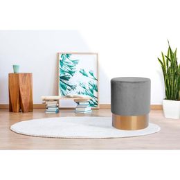 Kayoom Hocker &raquo;Nano 110, Hocker in stilvollem Design, runde Form, mit Fu&szlig; aus Metall&laquo; 1 Stk. tlg. Golz Akzente, mit pflegeleichtem Stoffbezug, runde Form 