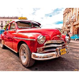 papermoon Fototapete &raquo;Old Cuba Car&laquo; glatt bunt Vlies B/L: 3,5m x 2,6m, Bahnen: 7 Stk.
