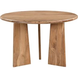 Sit Esstisch &raquo;Kyoto aus Akazie &Oslash;120 cm mit asymmetrischem Holzgestell&laquo; 1 Stk. tlg. 4 cm starke Akazienplatte mit abgerundeten Kanten & Naturmaserung 