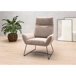 Home Affaire Sessel &raquo;Basic Relaxsessel, Design und Komfort, bequem, Breite 82cm&laquo; Extra hohe R&uuml;ckenlehne beige 100% Polyester Velours, Metallf&uuml;&szlig;e, B/H/