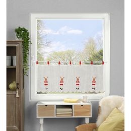 Home Wohnideen Scheibengardine &raquo;RUDOLF&laquo; Schlaufen 1 Stk. tlg. HxB: 45x120 rot Voile, Polyester 45cm, Schlaufen, 120cm