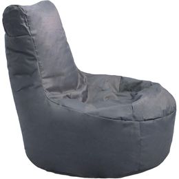 Kinzler Sitzsack &raquo;Chilly&laquo; 1 Stk. tlg. Loungesessel, Uni Farben, mit R&uuml;ckenlehne, Outdoor geeignet grau Polyester B/H/T: 78cm x 80cm