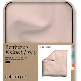 Schlafgut Bettbezug &raquo;Premium Bettbezug Knitted Jersey (1 St)&laquo; Ton-in-Ton Rei&szlig;verschluss, Bio-Baumwolle mit Elasthan, Uni, OEKO Tex rot Jersey, Obermaterial: 95%