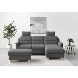 Sit & More sit&more Ecksofa &raquo;Far&ouml; L-Form&laquo; inklusive Federkern, wahlweise mit Schlaffunktion und Bettkasten grau B/H/T: 234cm x 90cm x 168cm, Luxus-Microfaser 