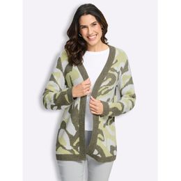 WITT WEIDEN Jacquard-Strickjacke in pistazie-khaki-gemustert | Gr.: 40