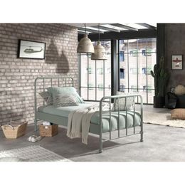 Vipack Jugendbett &raquo;Bronxx, Einzelbett 90/200, sehr stabil, romantische Optik&laquo; B/H/T ca. 96,5x110x206cm, inkl. Lattenrost, Bodenfreiheit, Oberfl&auml;che 