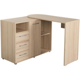 VOGL M&ouml;belfabrik Schreibtisch &raquo;1246 mit schwenkbarer Tischplatte&laquo; platzsparend, Breite 98-149 cm, Made in Germany braun B/H/T: 98cm x 71cm x 40cm, 