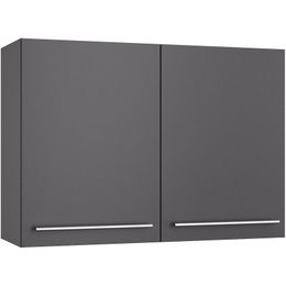 KOCHSTATION H&auml;ngeschrank &raquo;KS-Bern2&laquo; Breite 100 cm, 2 T&uuml;ren, 2 Einlegeb&ouml;den grau Holzwerkstoff B/H/T: 100cm x 70,4cm x 34,9cm, T&uuml;ren: 2 Stk.
