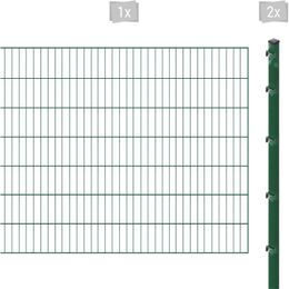 Arvotec Einstabmattenzaun &raquo;ESSENTIAL 140 zum Aufschrauben&laquo; Zaunh&ouml;he 140 cm, Zaunl&auml;nge 2 - 60 m gr&uuml;n Kunststoff, Stahl H/L: 140cm x 2m, Pfosten: 2 Stk.