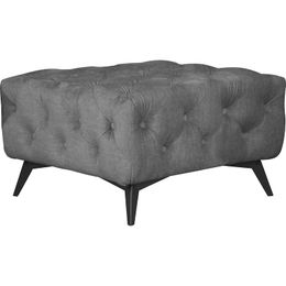 Home Affaire Polsterhocker &raquo;Glynis&laquo; aufw&auml;ndige Knopfheftung, moderne Chesterfield Optik, Fu&szlig;farbe w&auml;hlbar grau Struktur (100% Polyester);Samtoptik (