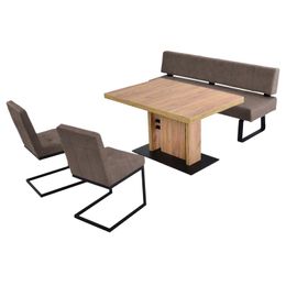 K+w Komfort & Wohnen K+W Komfort & Wohnen Essbank &raquo;Spider II Polsterbank&laquo; Sitzsteppung, bequem durch Sandwichbauweise, Metallkufe in schwarz braun B/H/T: 192cm x 88cm x 