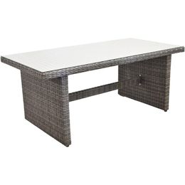 Merxx Gartentisch &raquo;Wangentisch Saviano&laquo; grau Stahl;Kunststoffgeflecht;Sicherheitsglas B/H/T: 185cm x 77cm x 90cm