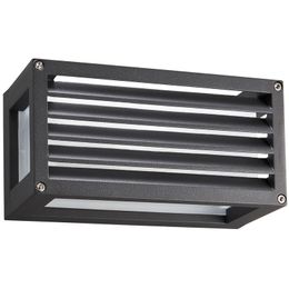Heitronic Au&szlig;en-Wandleuchte &raquo;Sevilla&laquo; E27 Wand-Au&szlig;enleuchte vollfl&auml;chiger Lichtaustritt,Abblendlamellen grau 1, H: 12,5cm