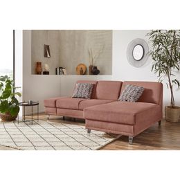 Sit & More sit&more Ecksofa &raquo;Clio L-Form&laquo; optional Schlaffunktion oder Vorziehsitz und Bettkasten, Federkern braun B/H/T: 246cm x 89cm x 165cm, Luxus-Microfaser 