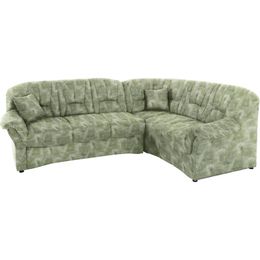 DOMO collection Ecksofa &raquo;Bahia, zeitlos und elegant, bequeme Armlehnen, L-Form&laquo; Microfaser, natur gr&uuml;n Luxus-Microfaser (100% Polyester), mit Muster;