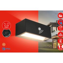 Briloner Leuchten LED Au&szlig;en-Wandleuchte &raquo;DOGU&laquo; LED-Modul 1 Stk. 18,5x9,5x7,5 cm, Akku tauschbar, Indoor/Outdoor, Balkon, Hauswand schwarz 1, &Oslash; 4,5cm H: 160cm, 1 Stk.
