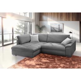 exxpo - sofa fashion Ecksofa &raquo;Casa Grande inkl. Bettfunktion & Bettkasten, bequem&laquo; Breite 268cm, L-Form, guter Sitzkomfort, gro&szlig;e Liegefl&auml;che grau B/H