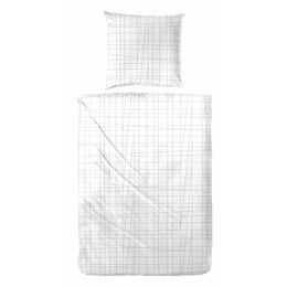 Primera Bettw&auml;sche &raquo;Kalisa&laquo; 2 Stk. im grafischen Design grau Perkal, Obermaterial: 100% Baumwolle B/L: 155cm x 220cm, 1 Stk., 1 Stk., Perkal, B/L: 80cm x 80cm