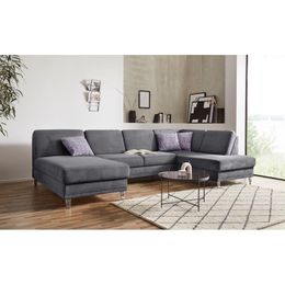 Sit & More sit&more Wohnlandschaft &raquo;Clio U-Form&laquo; wahlweise mit Schlaffunktion und Bettkasten, inklusive Federkern grau B/H/T: 319cm x 89cm x 190cm, Luxus-
