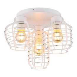 Globo LIGHTING Deckenleuchte &raquo;NESA&laquo; E27 1 Stk. Deckenleuchte Wei&szlig; matt, Chromst&auml;be, Opalglas, E27 wei&szlig; 3, &Oslash; 37,5cm H: 28cm, 1 Stk.