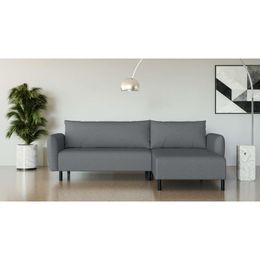 Home Affaire Ecksofa &raquo;Glandine&laquo; L-Form grau 100% Polyester B/H/T: 233cm x 82cm x 177cm, Struktur, Recamiere rechts